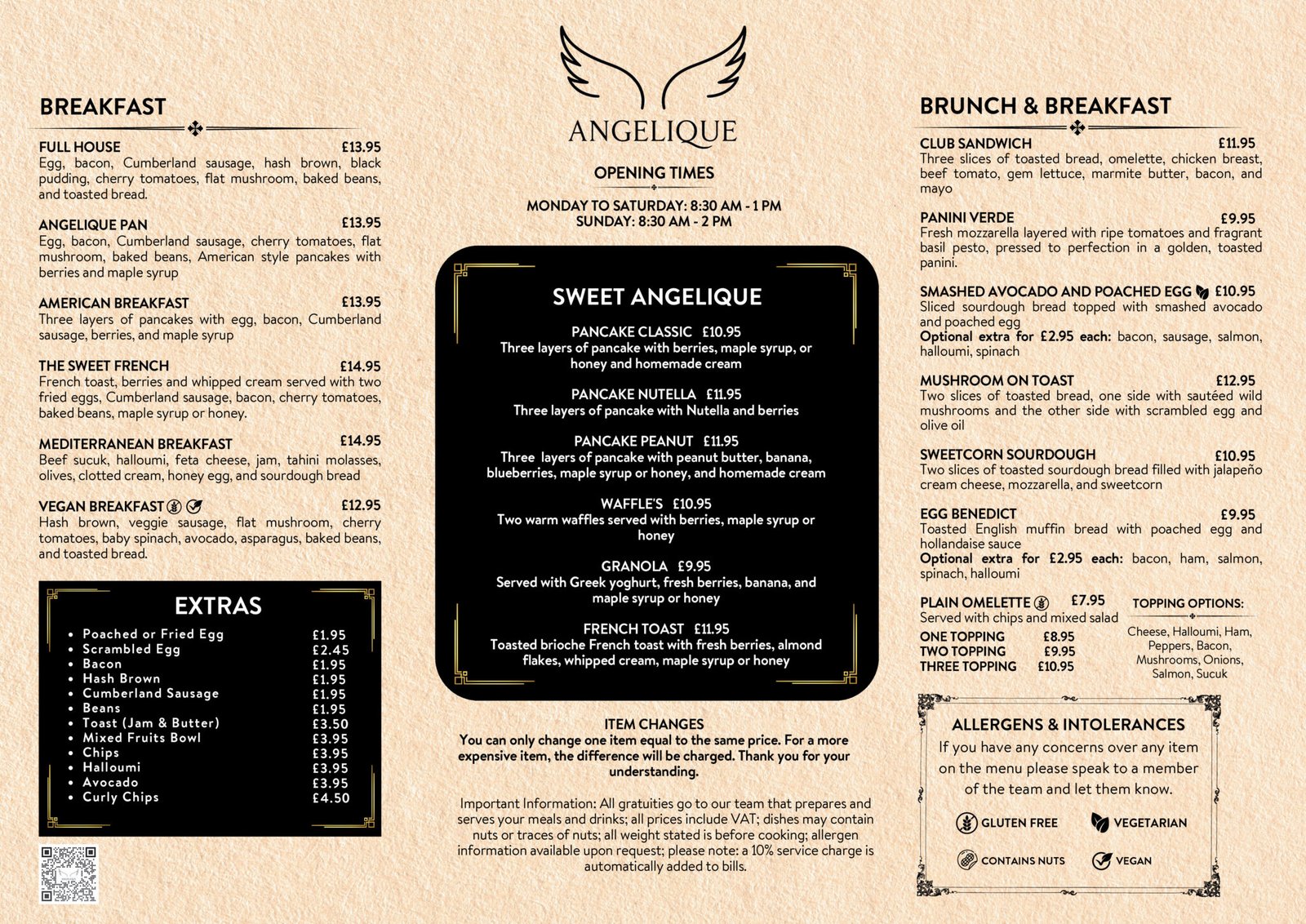 Breakfast Menu – Angelique Restaurant